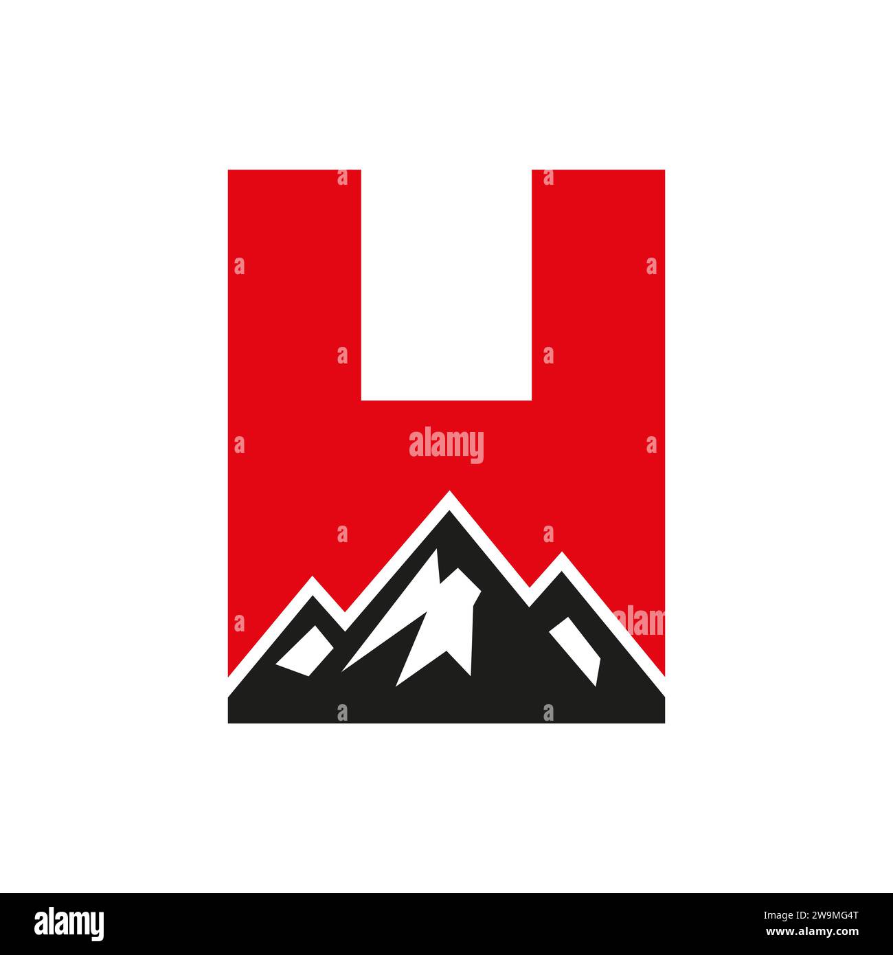 Mount Logo On Letter H, Mount Hill Symbol Vector Template Stock Vector ...