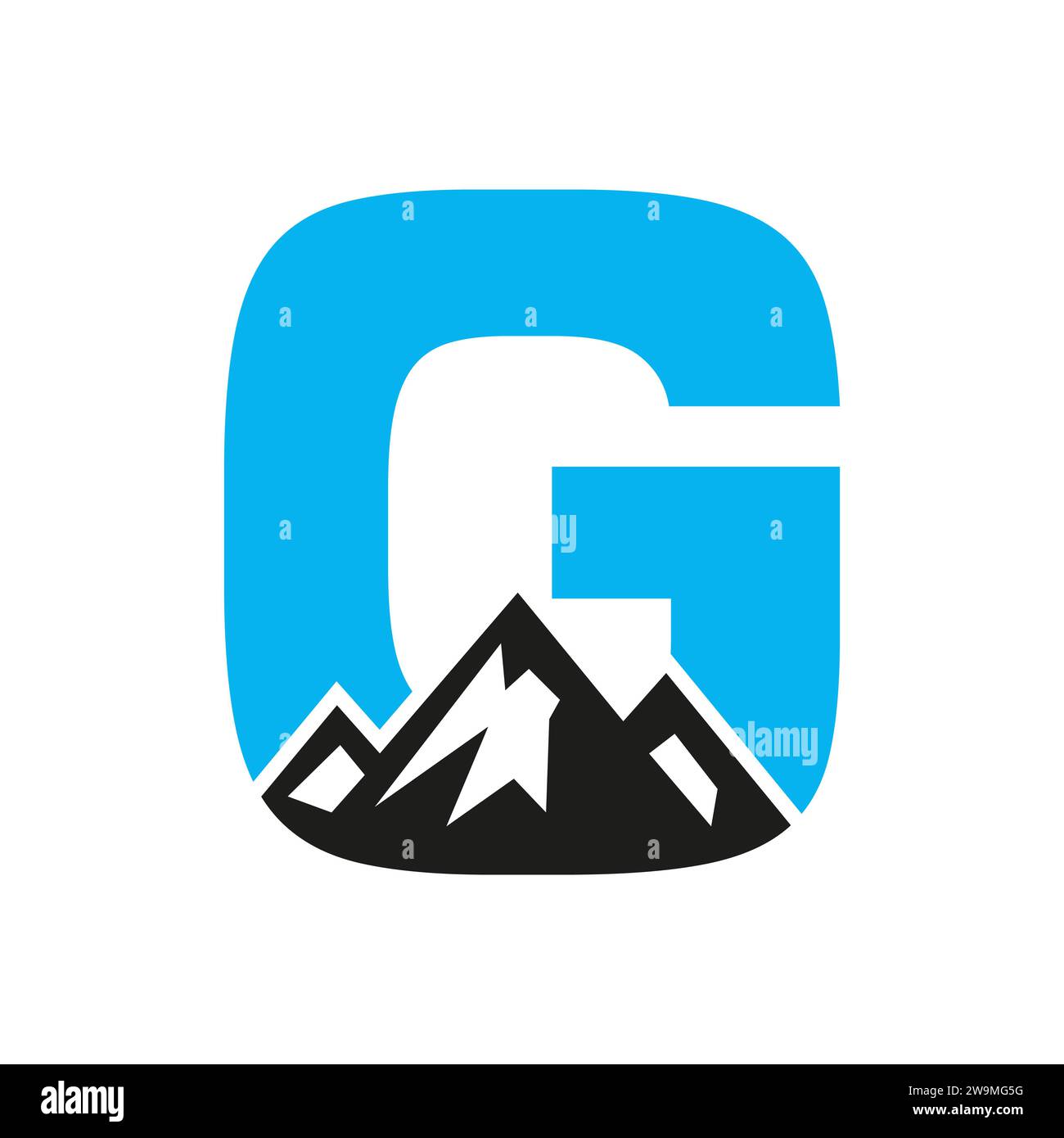 Mount Logo On Letter G, Mount Hill Symbol Vector Template Stock Vector ...