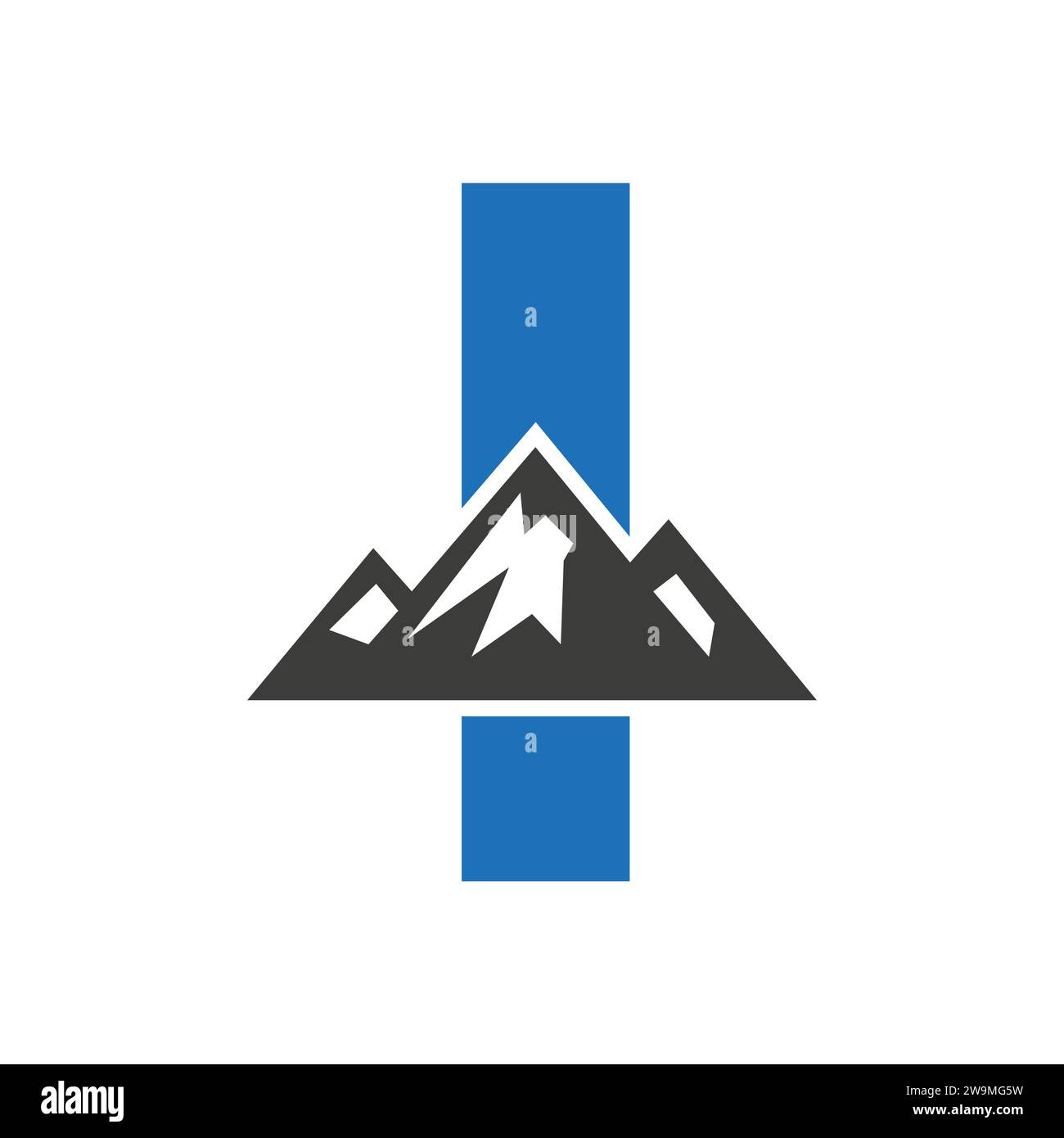 Mount Logo On Letter I, Mount Hill Symbol Vector Template Stock Vector ...