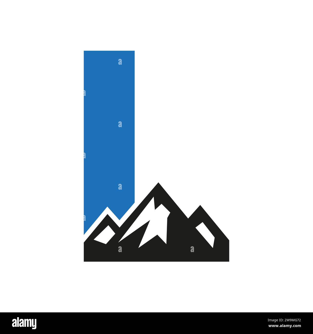 Mount Logo On Letter L, Mount Hill Symbol Vector Template Stock Vector ...