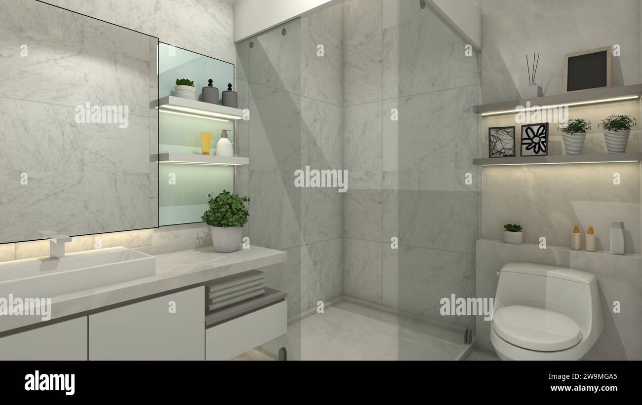 Modern and Clean Bathroom Design Stock Photo - Alamy