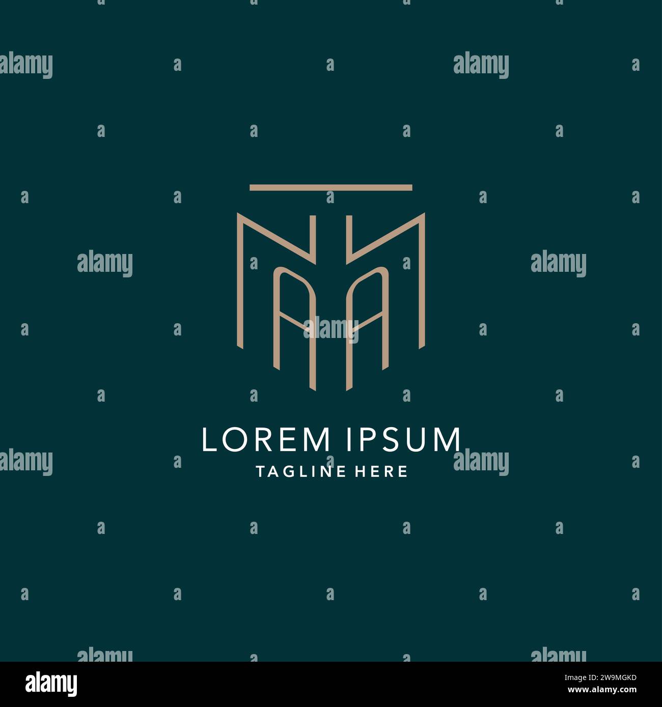 Luxury modern AA logo monogram with geometric monoline style vector ...