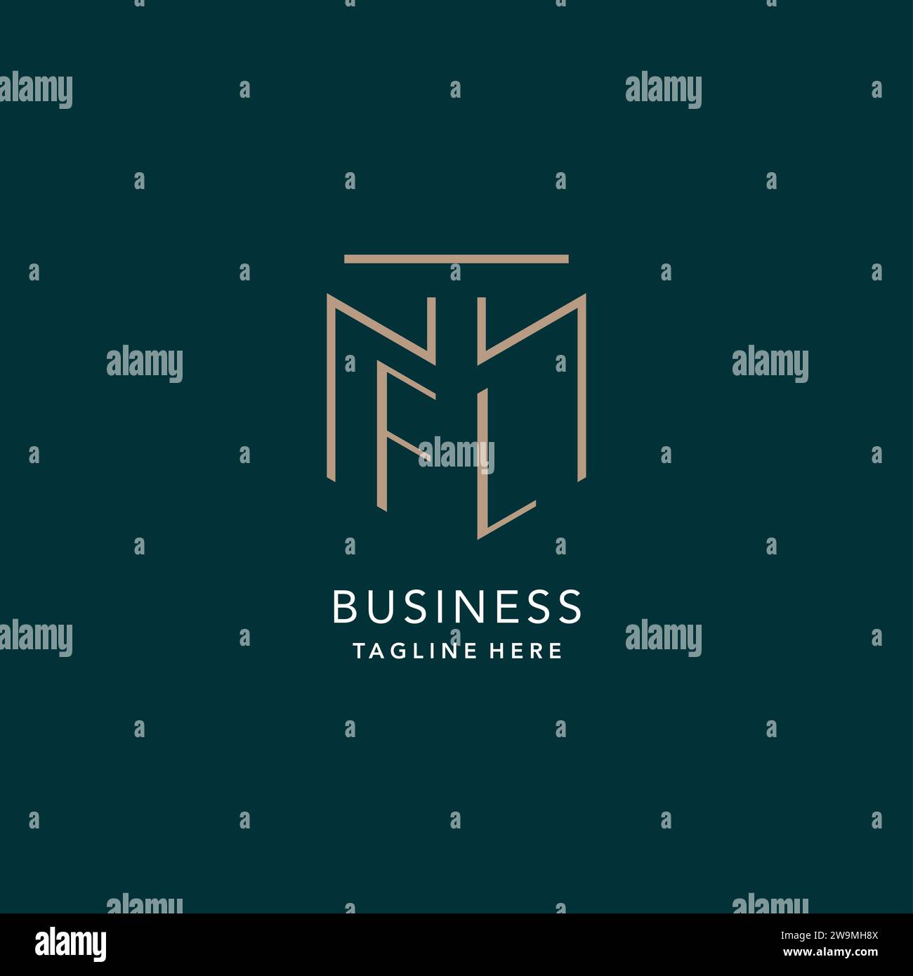 Luxury modern FL logo monogram with geometric monoline style vector ...
