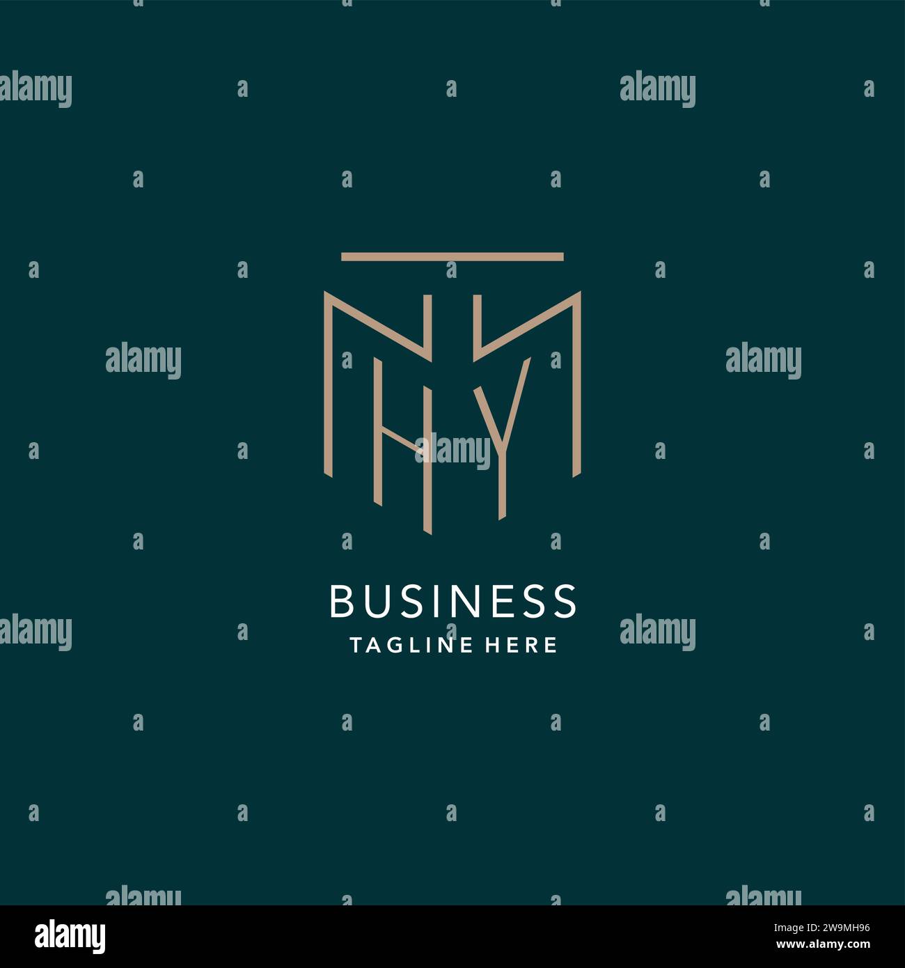 Luxury modern HY logo monogram with geometric monoline style vector ...
