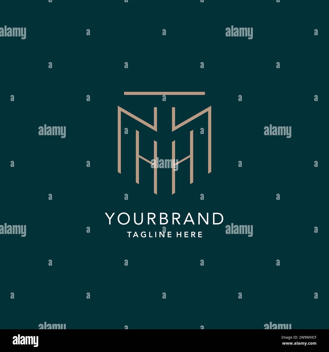 Luxury modern HH logo monogram with geometric monoline style vector ...