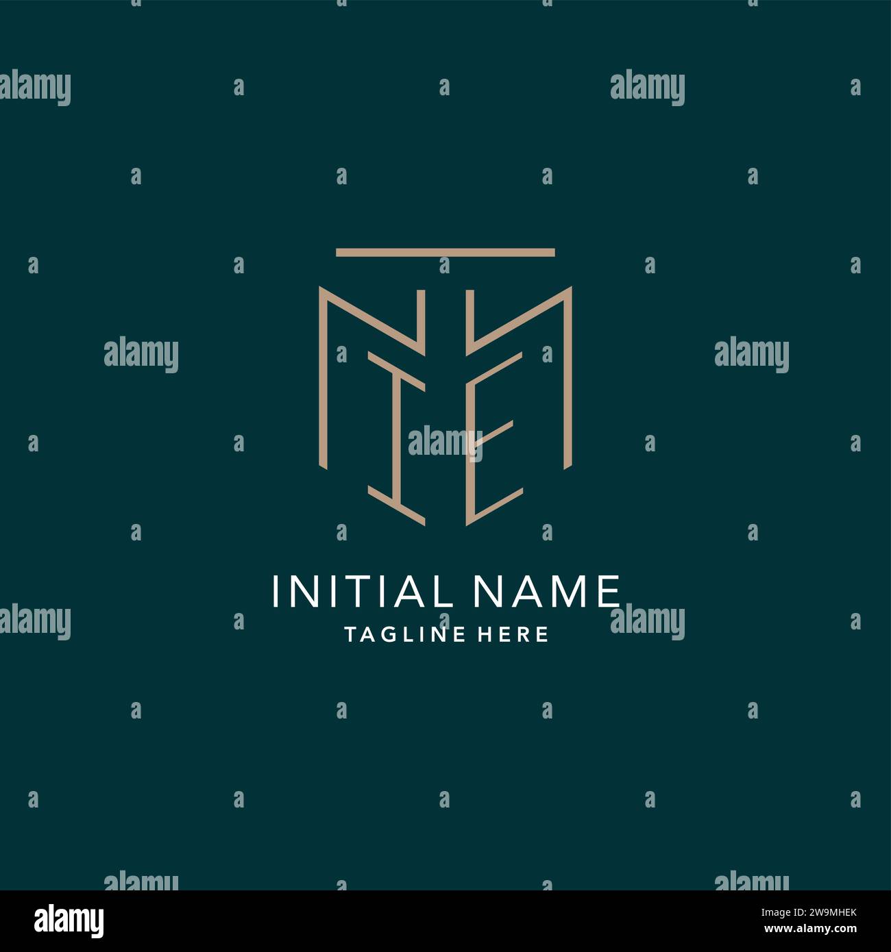 Luxury modern IE logo monogram with geometric monoline style vector graphic Stock Vector Image ...