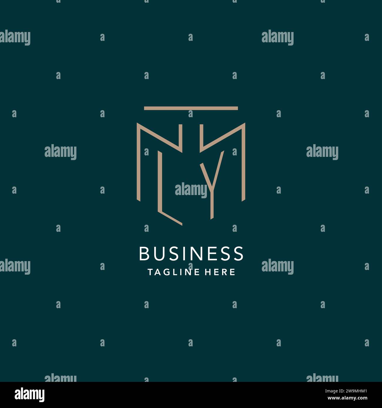 Luxury modern LY logo monogram with geometric monoline style vector ...