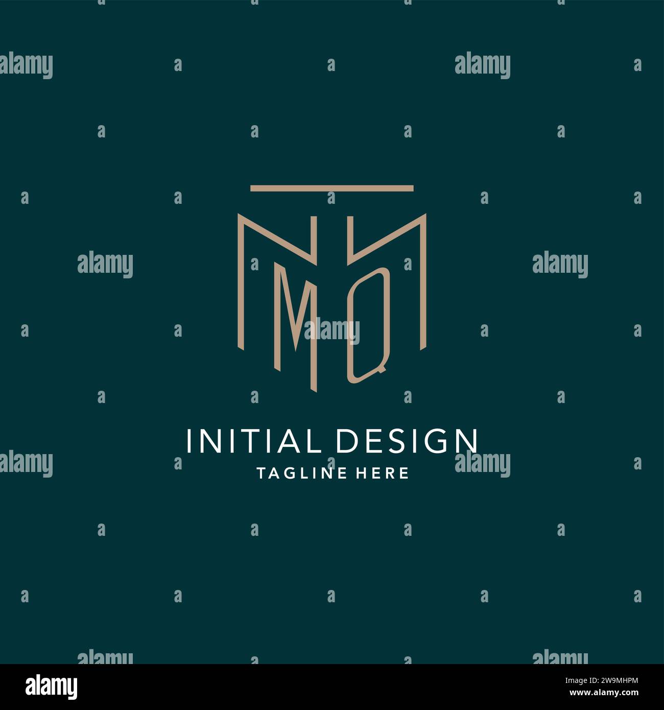 Luxury modern MQ logo monogram with geometric monoline style vector ...