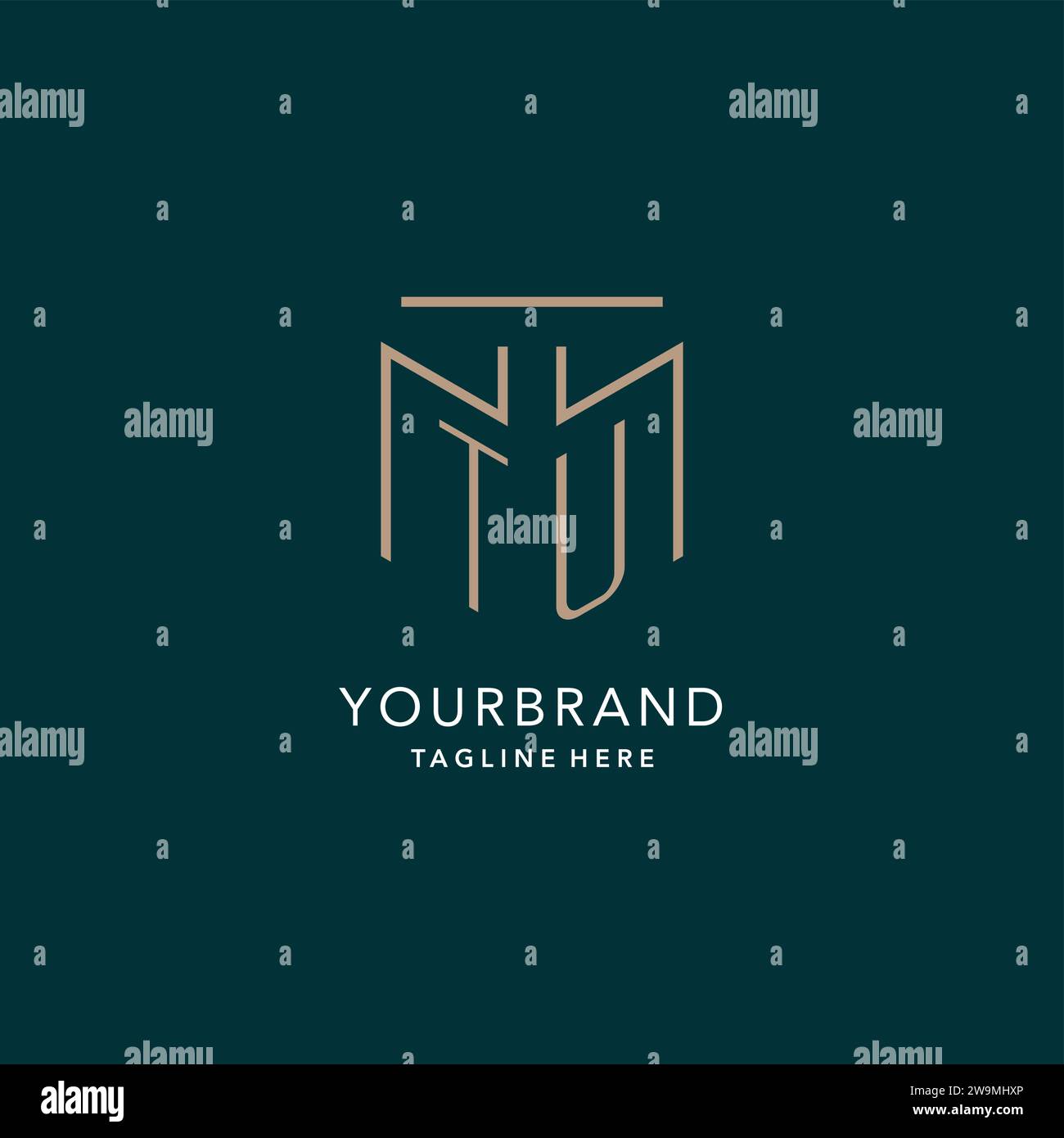 Luxury modern TU logo monogram with geometric monoline style vector ...