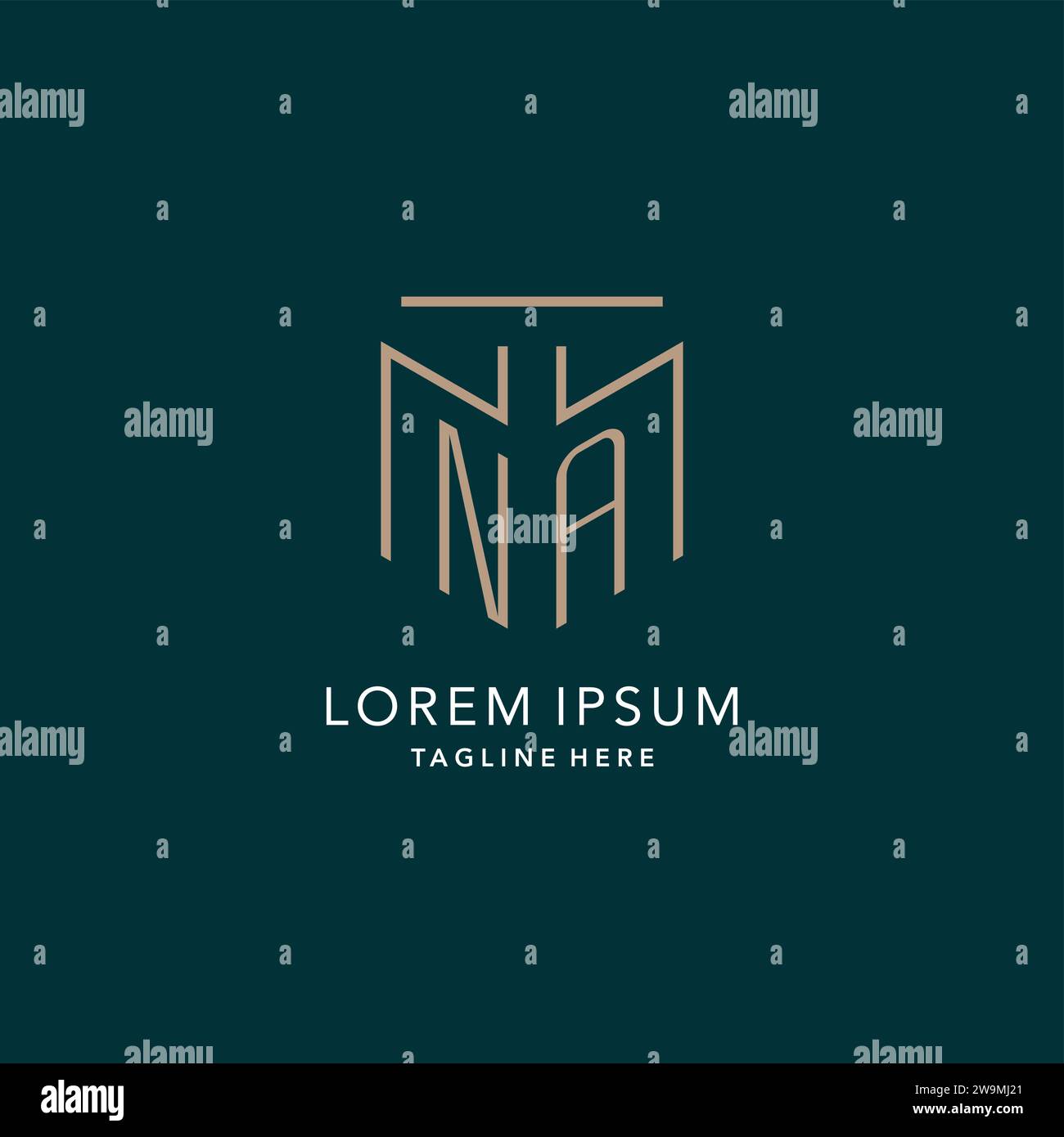 Luxury modern NA logo monogram with geometric monoline style vector ...