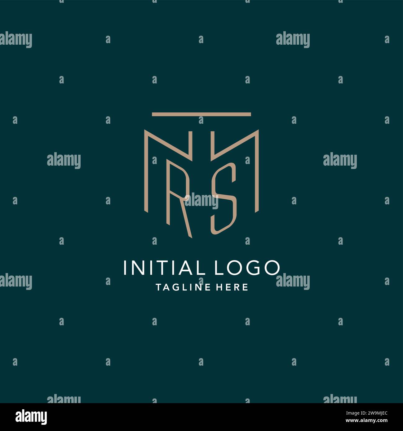 Luxury modern RS logo monogram with geometric monoline style vector ...