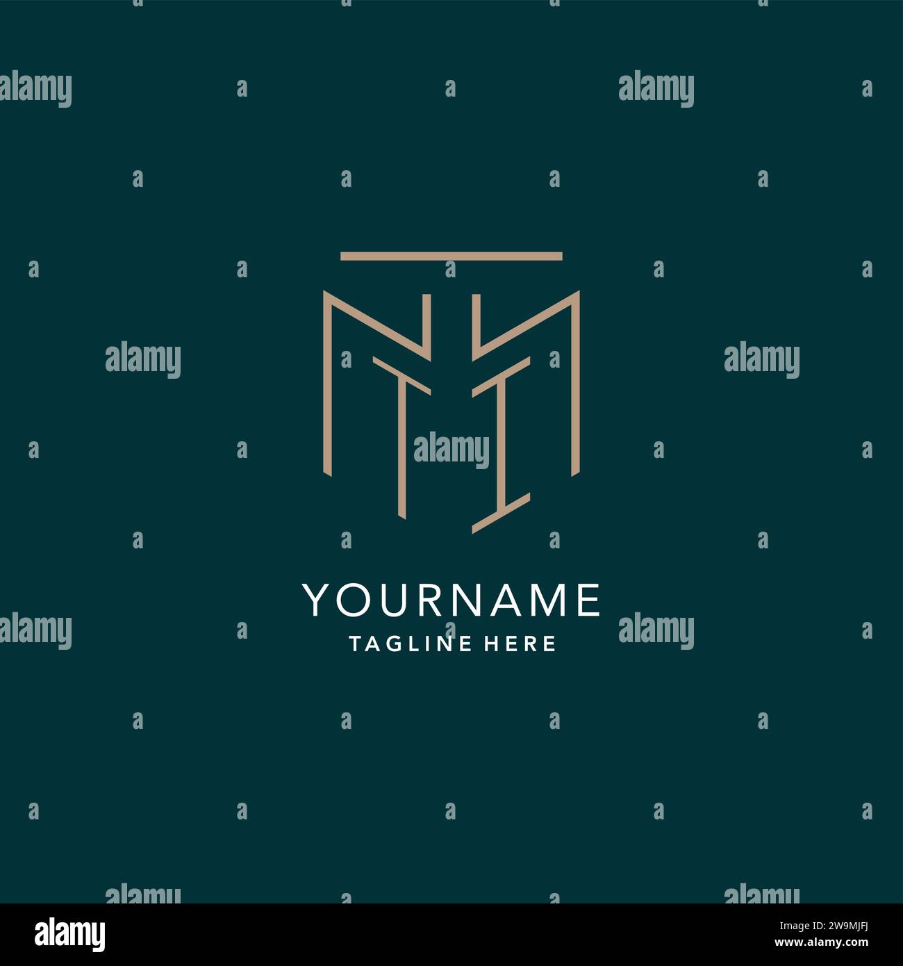 Luxury modern TI logo monogram with geometric monoline style vector ...