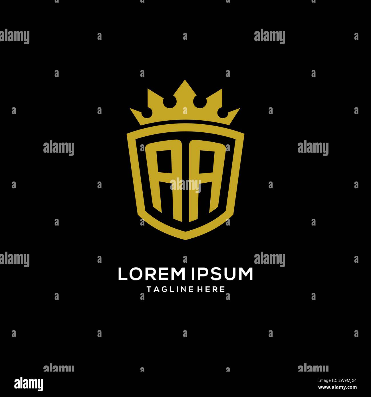 Initial AA logo shield crown style, luxury elegant monogram logo design ...