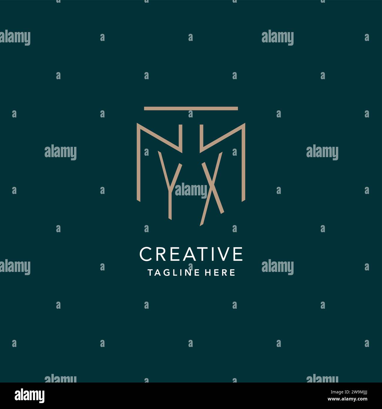 Luxury modern YX logo monogram with geometric monoline style vector ...
