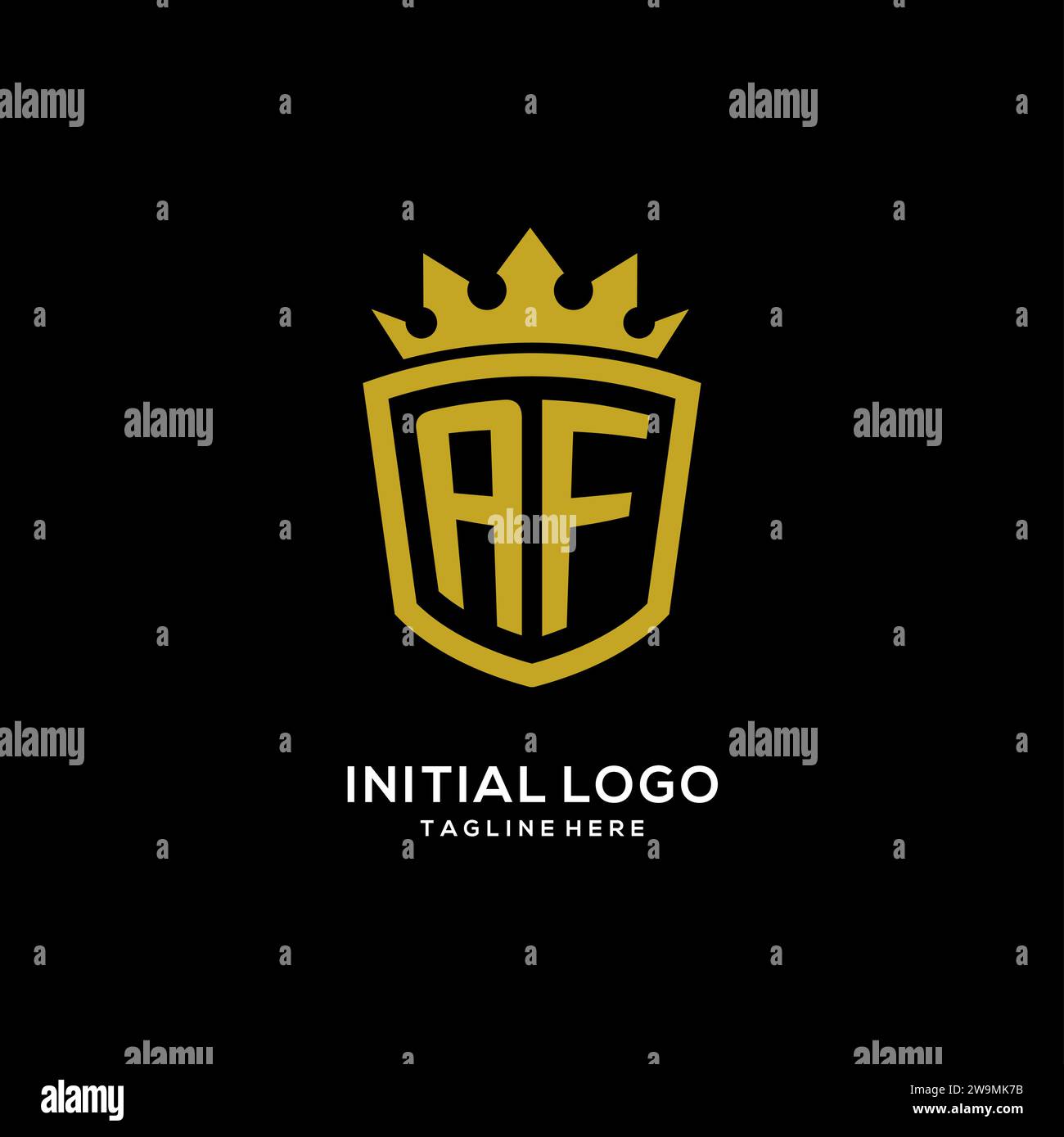 Initial AF logo shield crown style, luxury elegant monogram logo design ... Initial AF logo shield crown style, luxury elegant monogram logo design ...