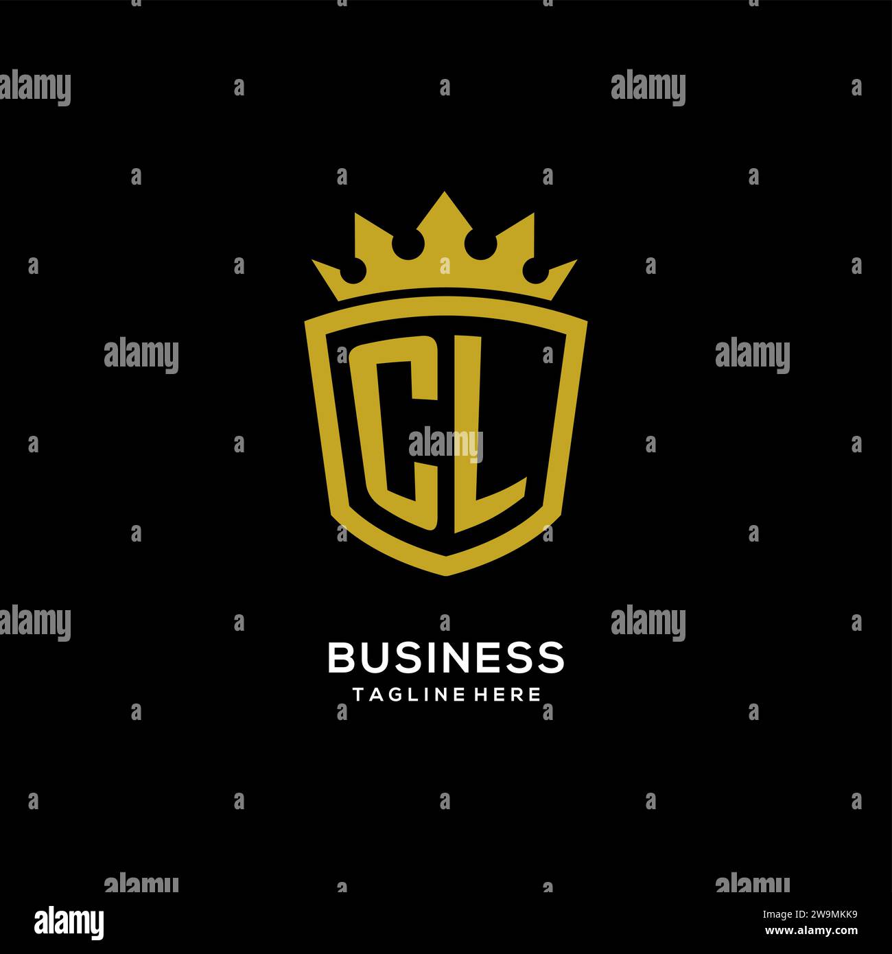 Initial CL logo shield crown style, luxury elegant monogram logo design ...