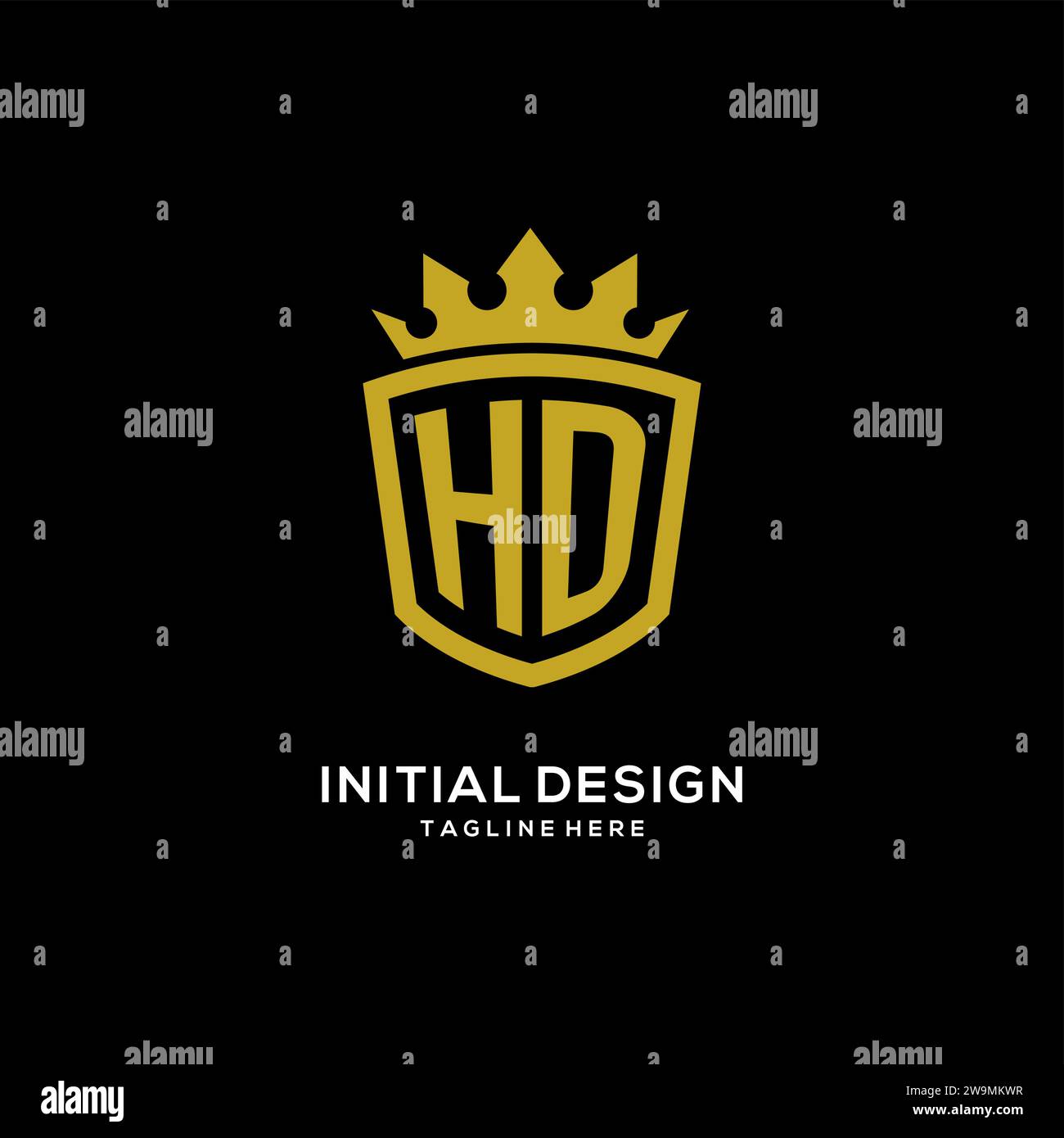 Initial HD logo shield crown style, luxury elegant monogram logo design ...