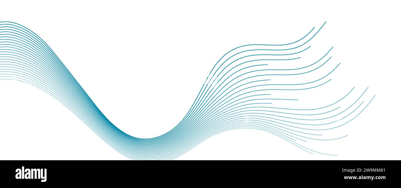 Blue minimal wavy lines abstract futuristic tech background. Vector digital design Stock Vector ...