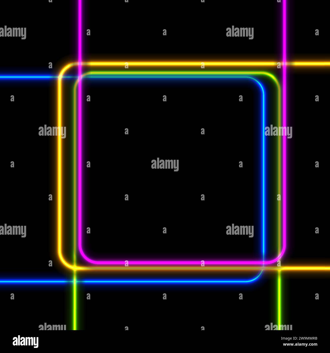 Abstract colorful neon square frame abstract background. Vector design ...