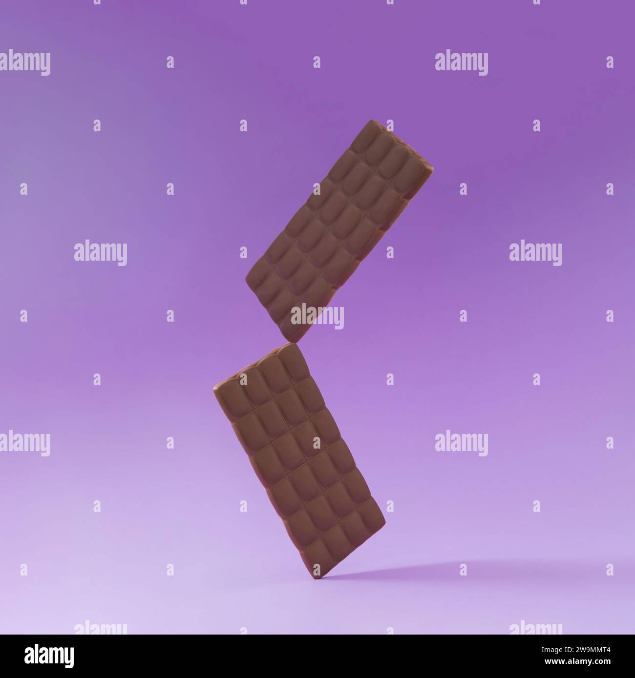 Creative layout made with delicious chocolates on light purple ...