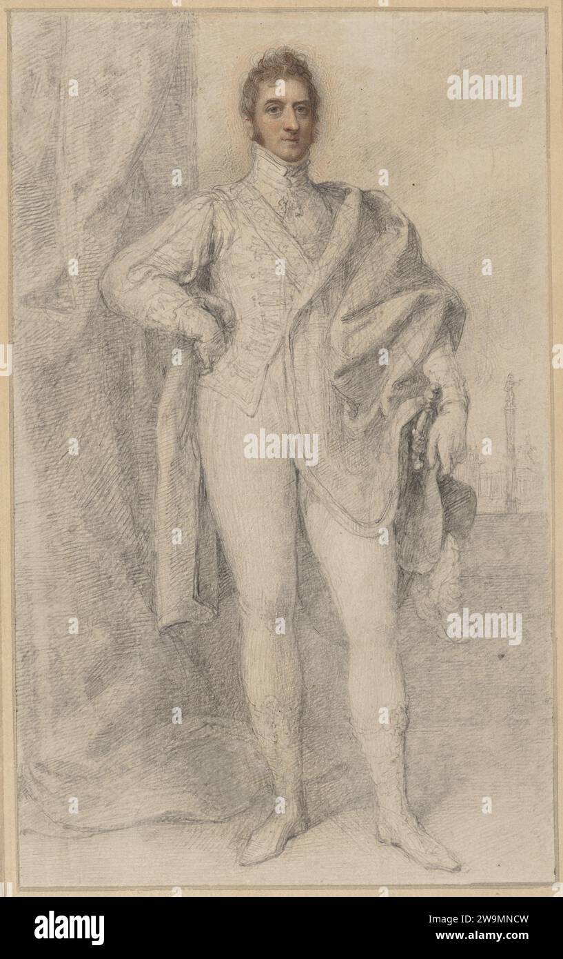 Portrait of George, 5th Duke of Marlborough, with Blenheim Palace in ...