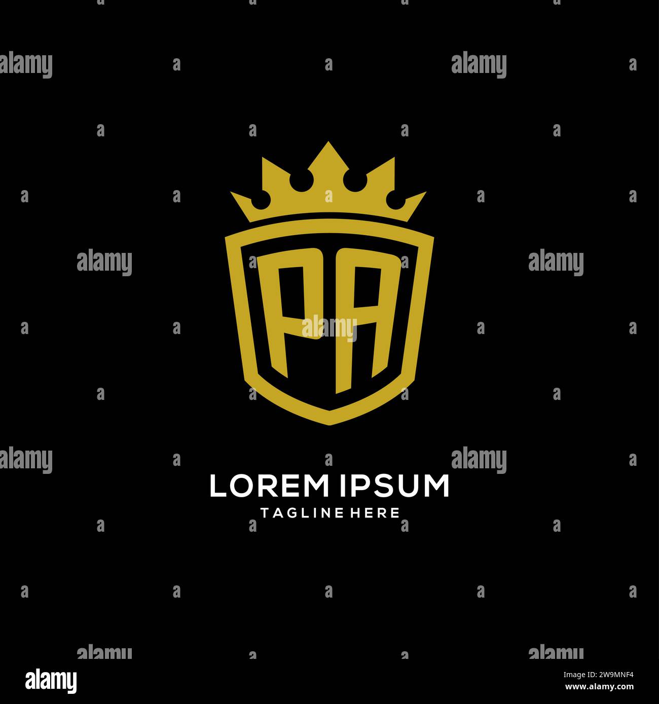 Initial PA logo shield crown style, luxury elegant monogram logo design ...