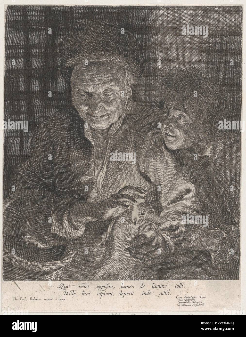 Old woman and a boy with candles 1951 by Peter Paul Rubens Stock Photo ...