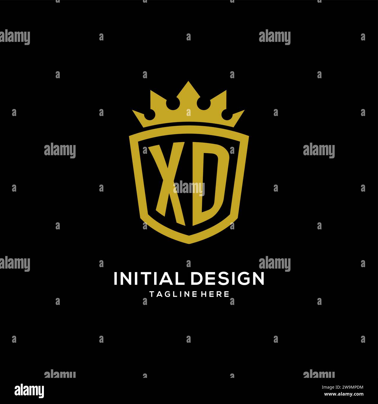 Initial XD logo shield crown style, luxury elegant monogram logo design ...