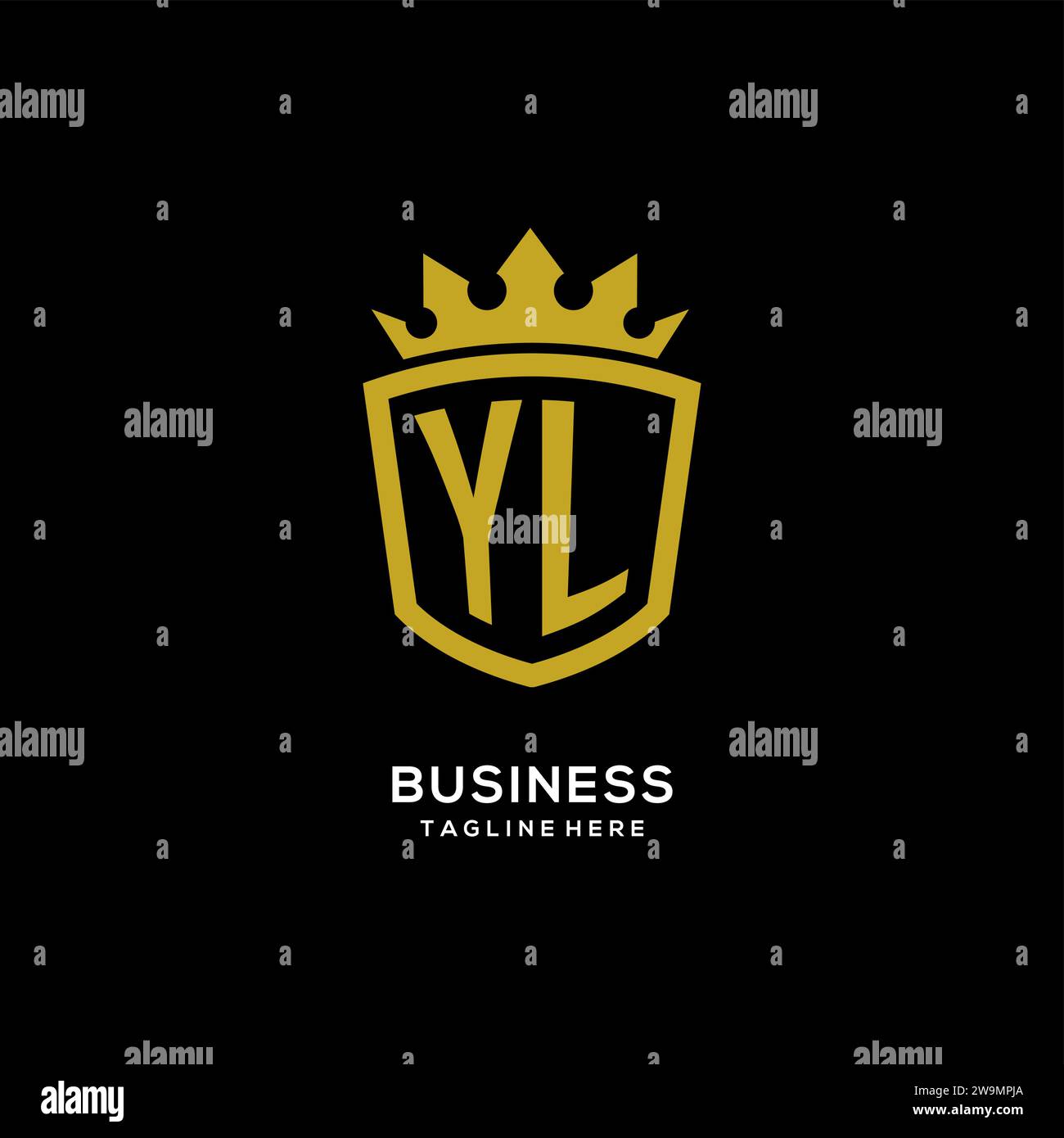 Initial YL logo shield crown style, luxury elegant monogram logo design ...