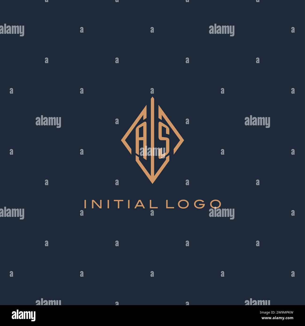 Monogram AS logo with diamond rhombus style, Luxury modern logo design ...
