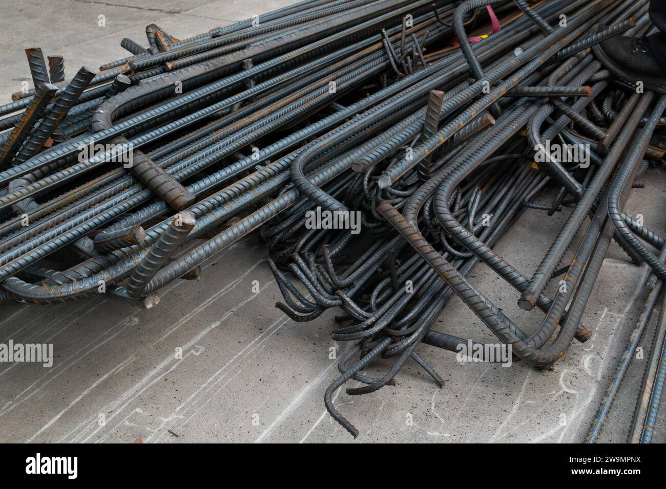 deformed bars on the floor at horizontal composition Stock Photo - Alamy