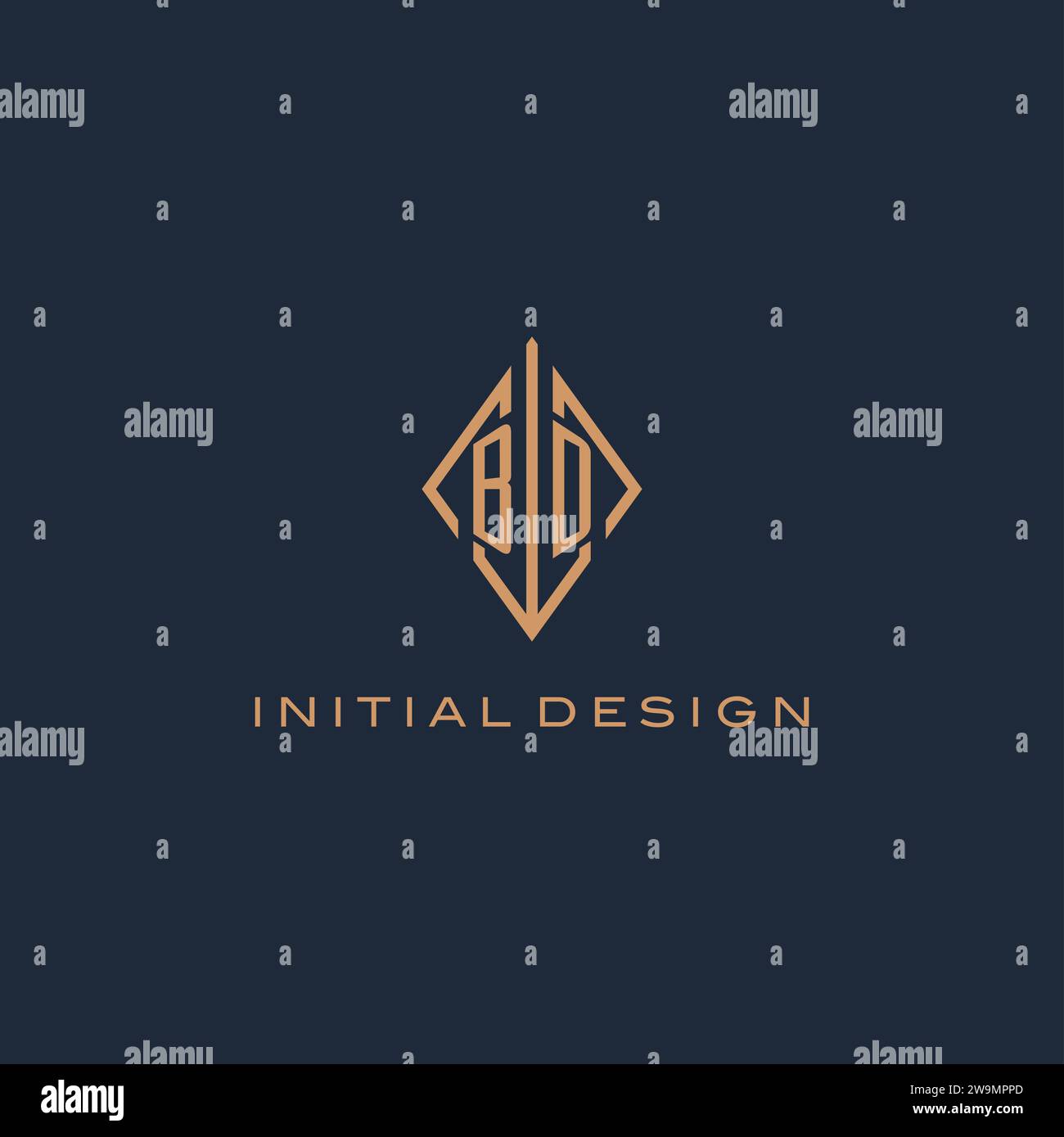 Monogram BD logo with diamond rhombus style, Luxury modern logo design ...