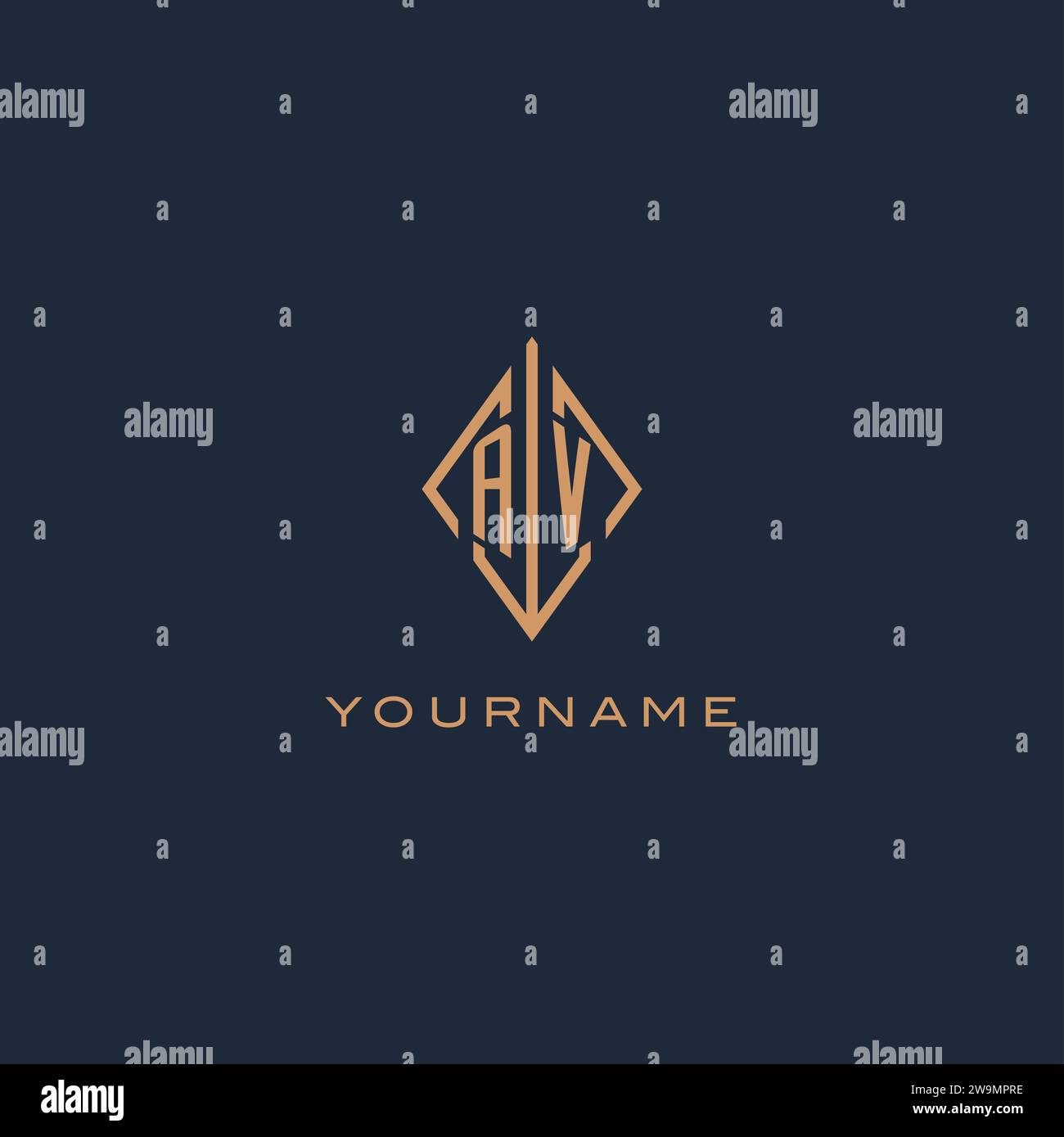 Monogram AV logo with diamond rhombus style, Luxury modern logo design ...