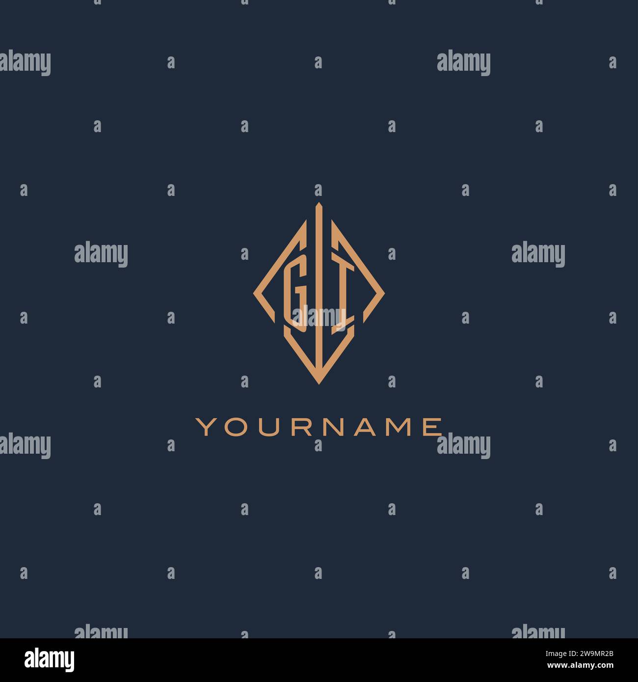 Monogram GI logo with diamond rhombus style, Luxury modern logo design ...