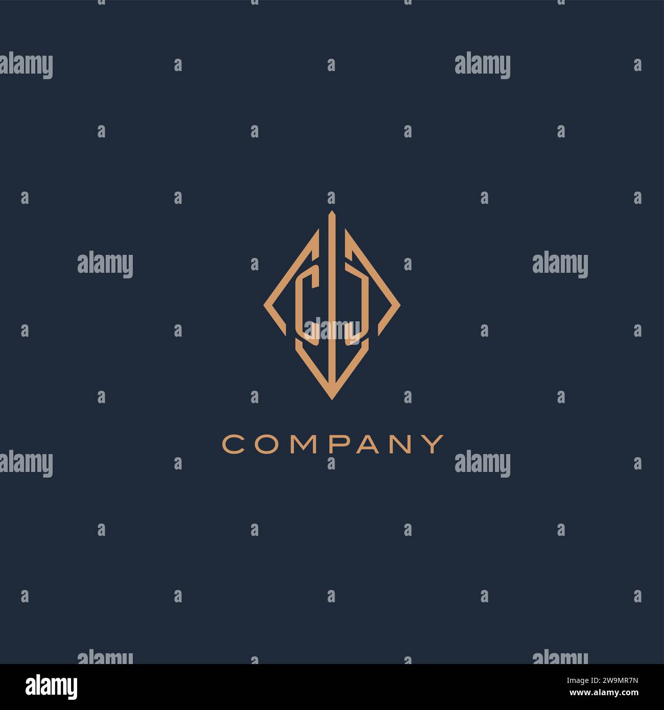 Monogram CJ logo with diamond rhombus style, Luxury modern logo design ...