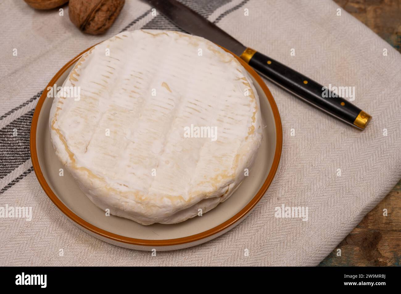 French soft Camembert cheese, original Camembert de Normandie with ...