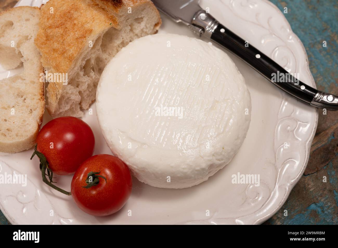 Cheese collection, French fresh white soft goat cheese served with ...