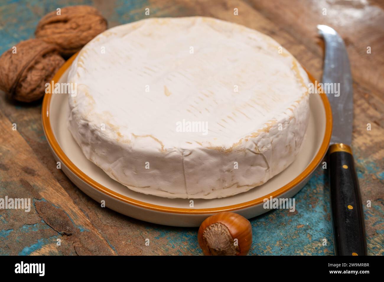 French soft Camembert cheese, original Camembert de Normandie with ...
