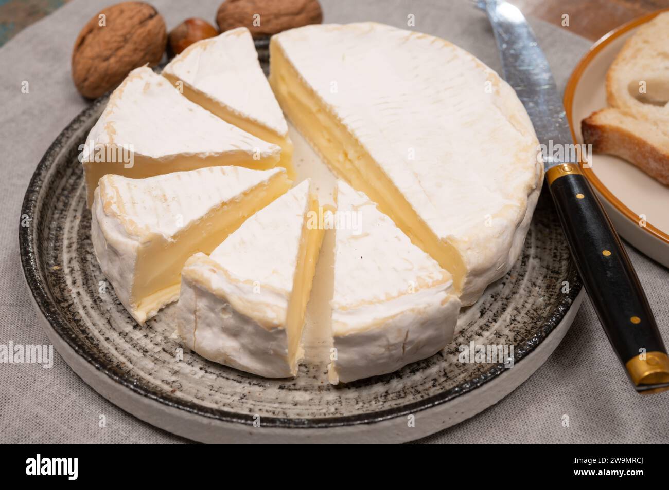 French soft Camembert cheese, original Camembert de Normandie with ...