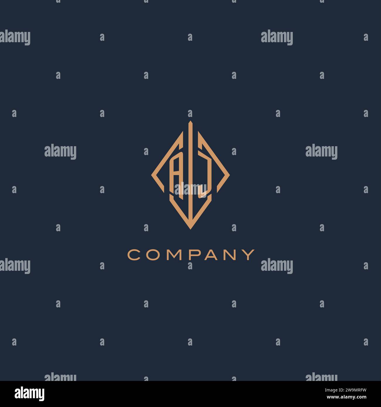 Monogram AJ logo with diamond rhombus style, Luxury modern logo design ...