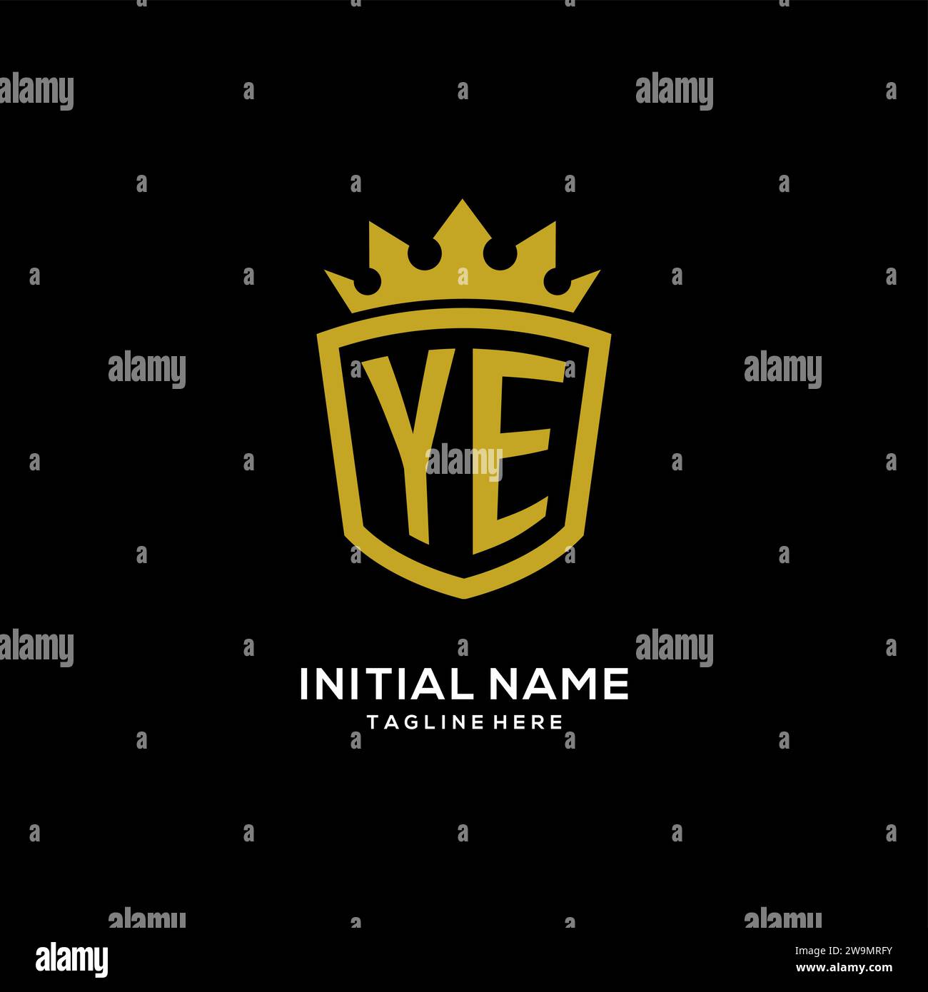 Initial YE logo shield crown style, luxury elegant monogram logo design ...