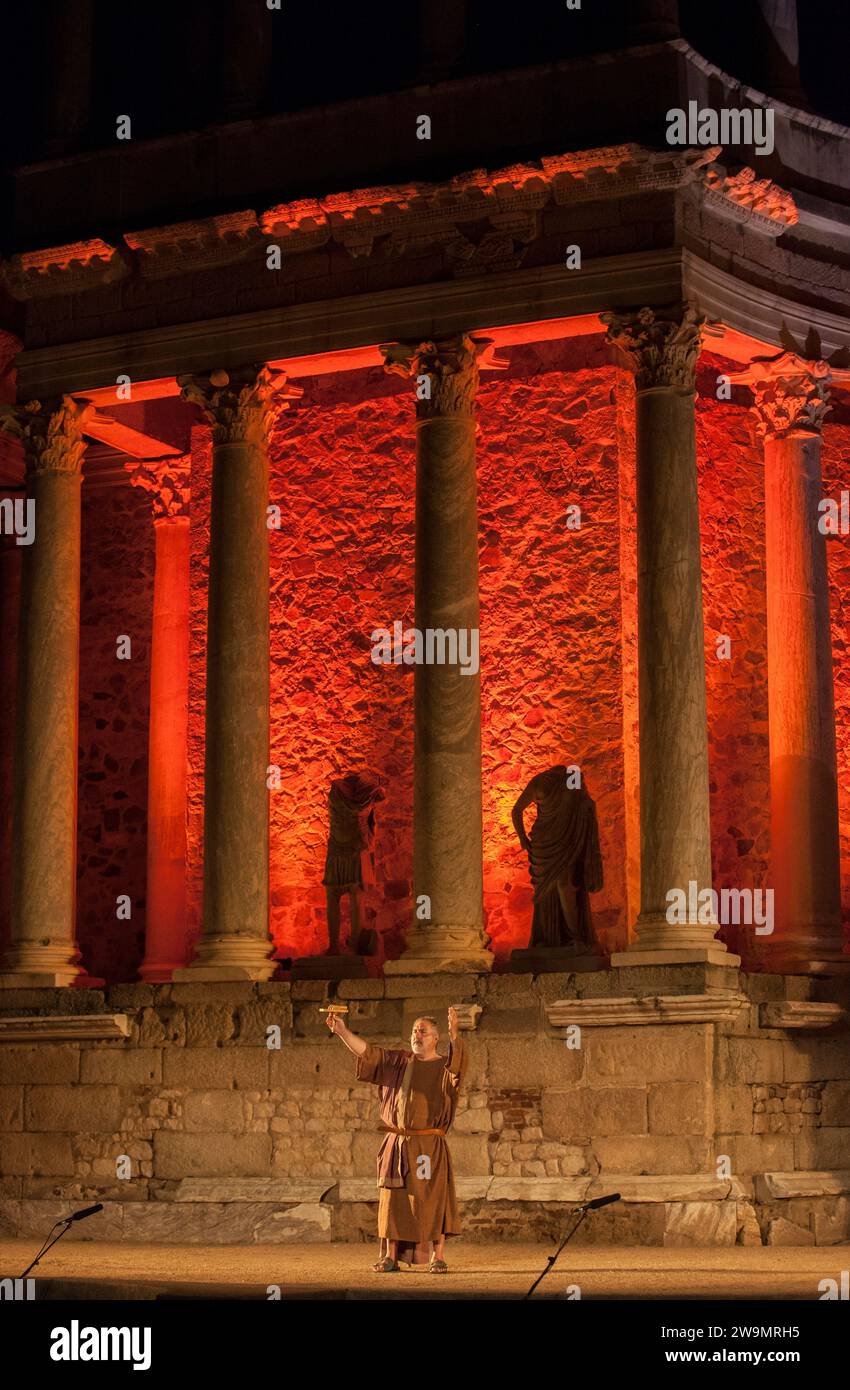 Merida, Spain - Jun 3rd, 2023: Performance of Medea at the Roman ...
