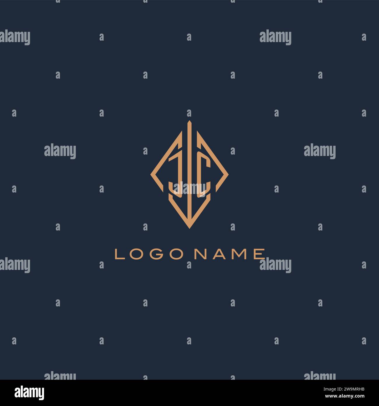 Monogram JC logo with diamond rhombus style, Luxury modern logo design ...