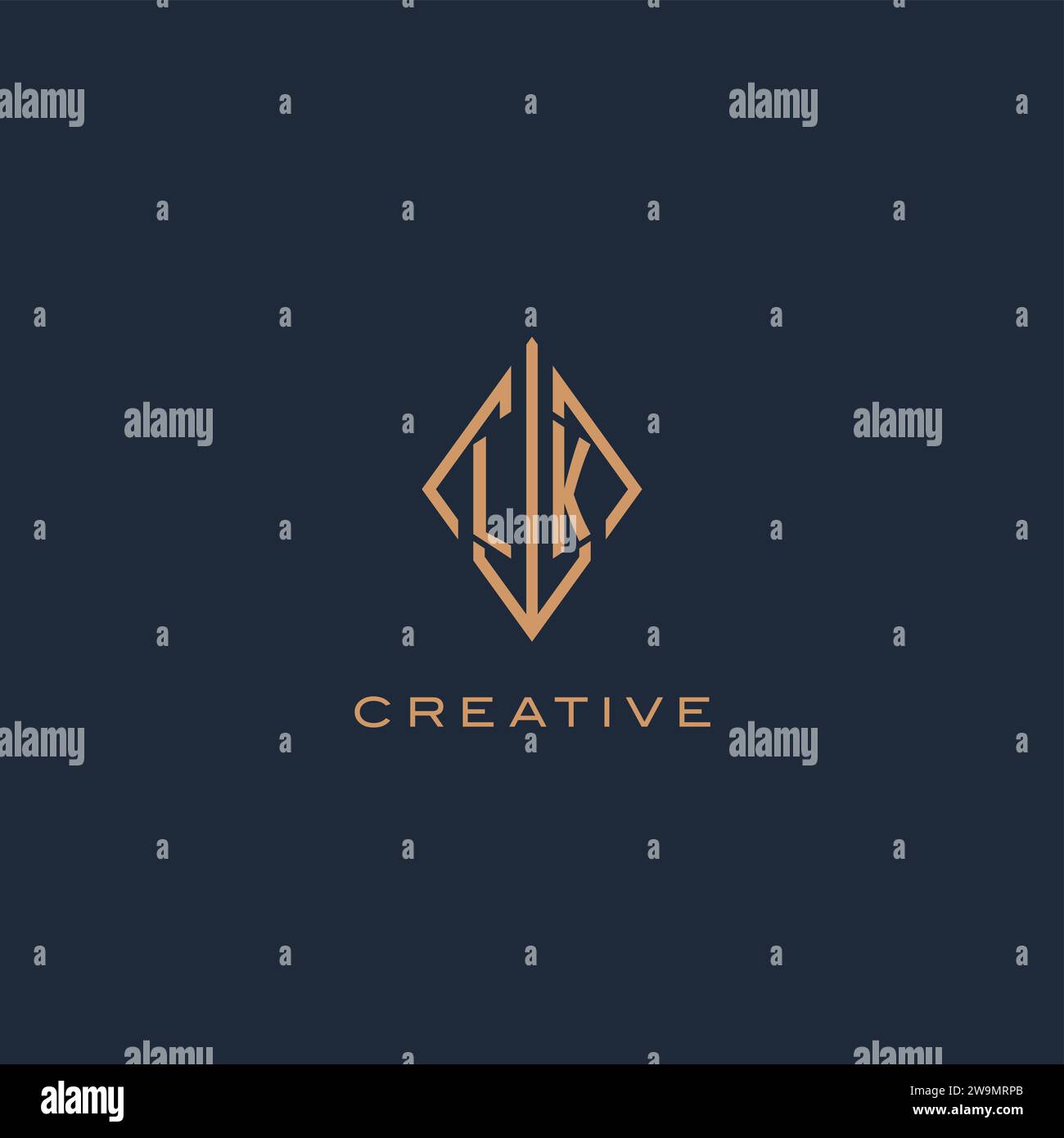 Monogram Lk Logo With Diamond Rhombus Style Luxury Modern Logo Design