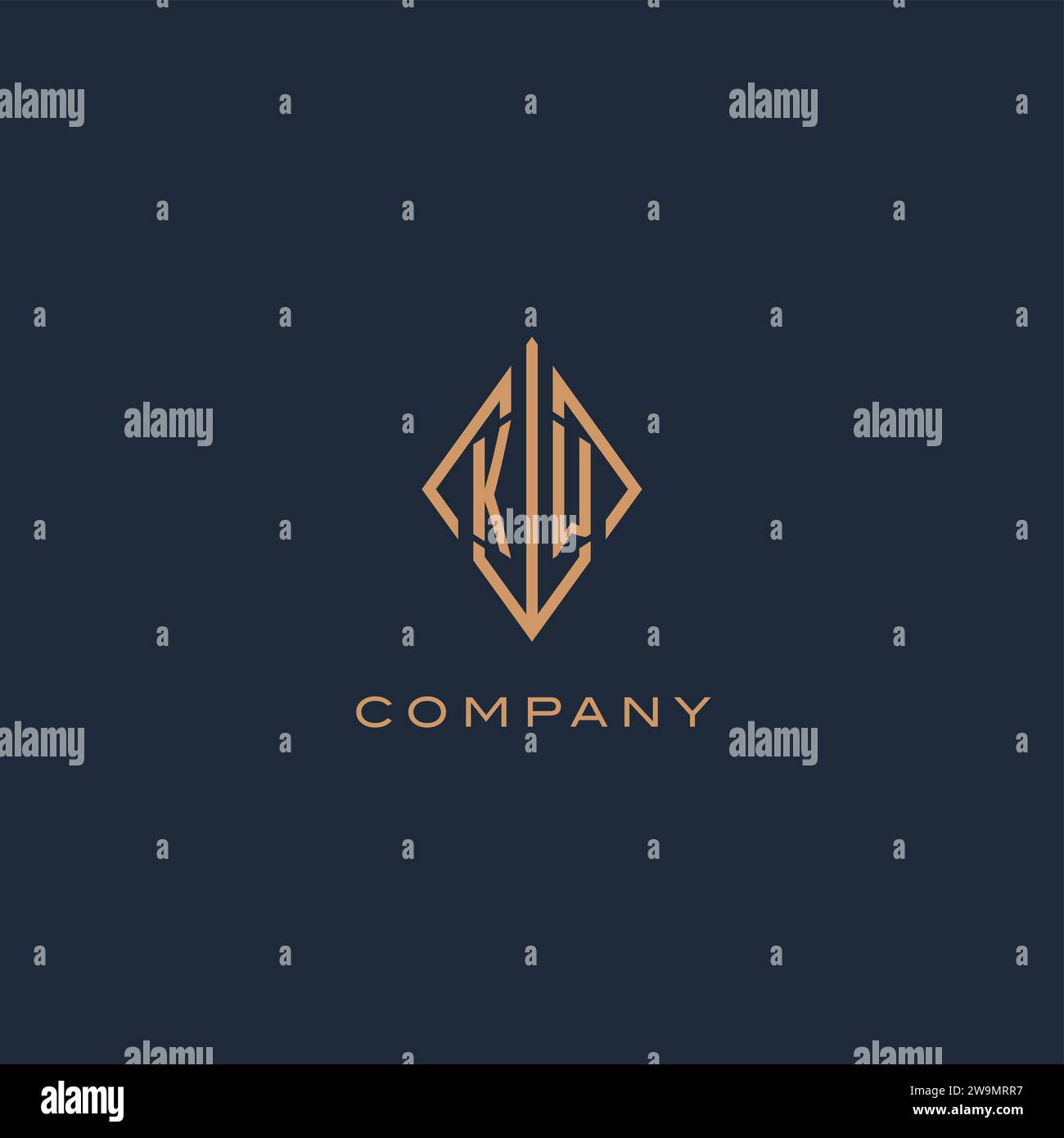 Monogram KW logo with diamond rhombus style, Luxury modern logo design ...