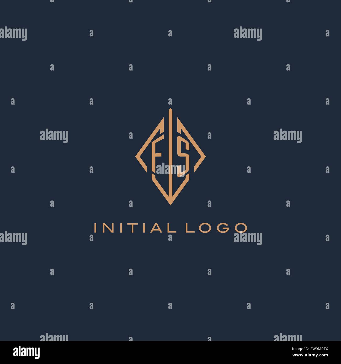 Monogram FS logo with diamond rhombus style, Luxury modern logo design ...