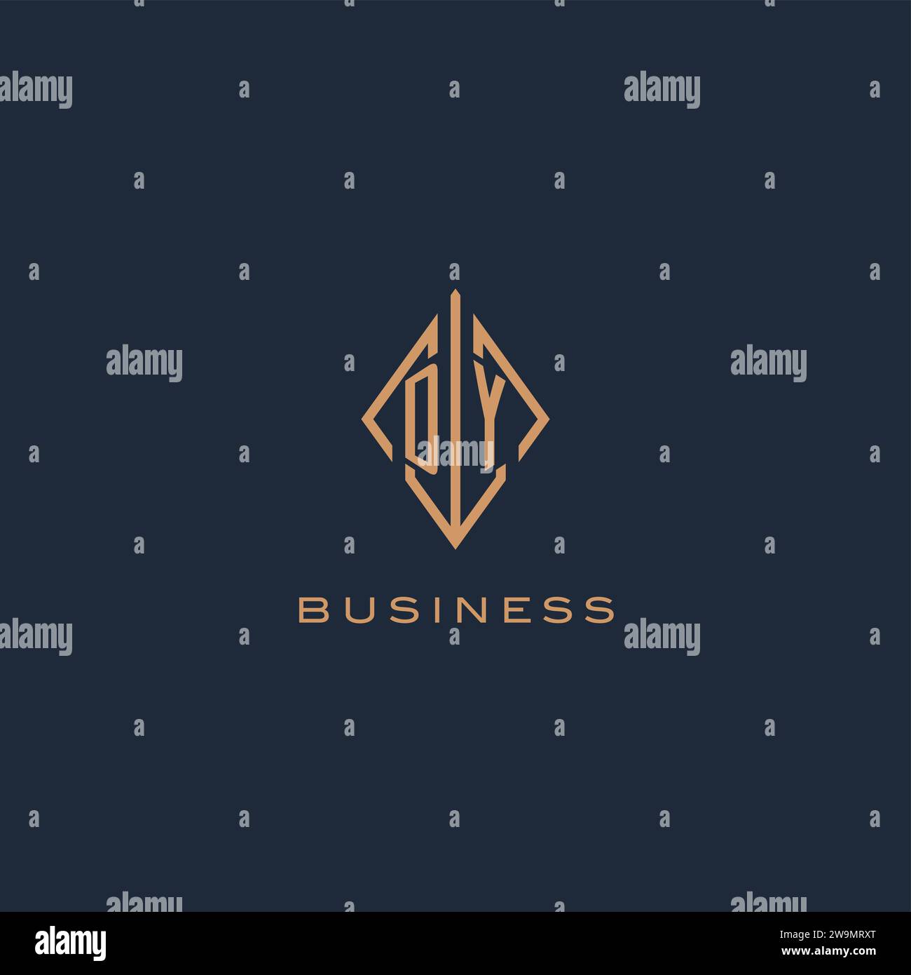 Monogram DY logo with diamond rhombus style, Luxury modern logo design ...