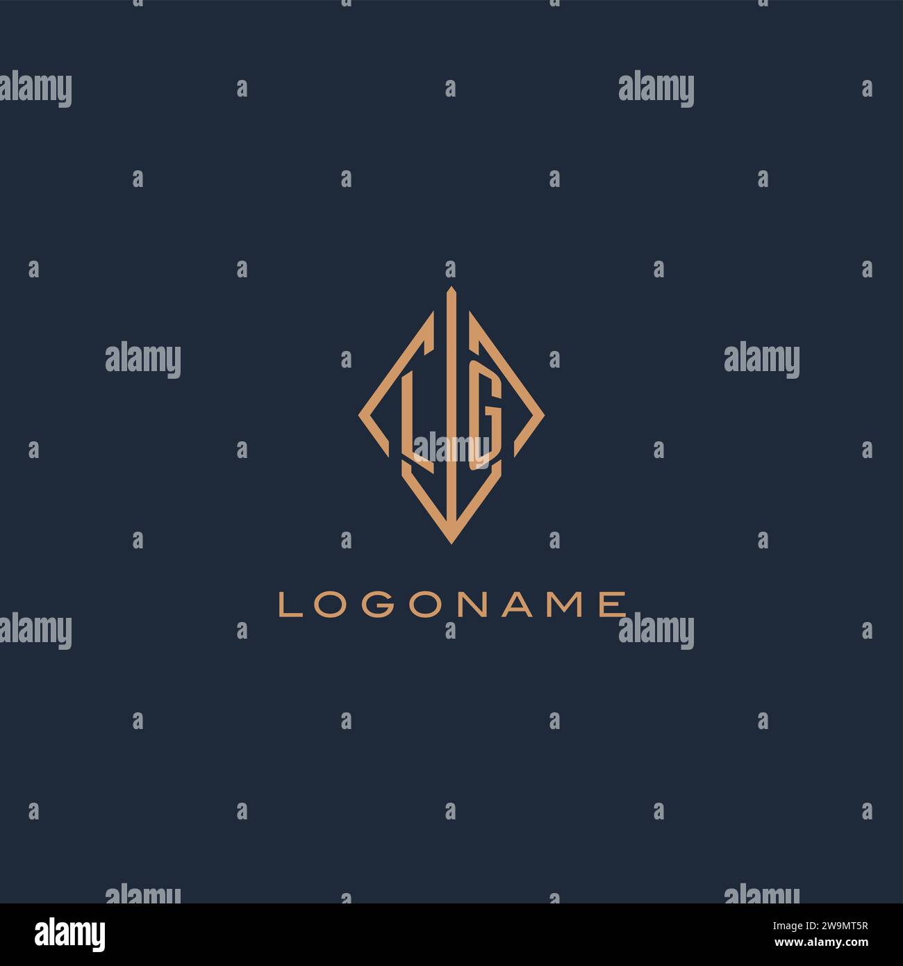 Monogram LG logo with diamond rhombus style, Luxury modern logo design ...