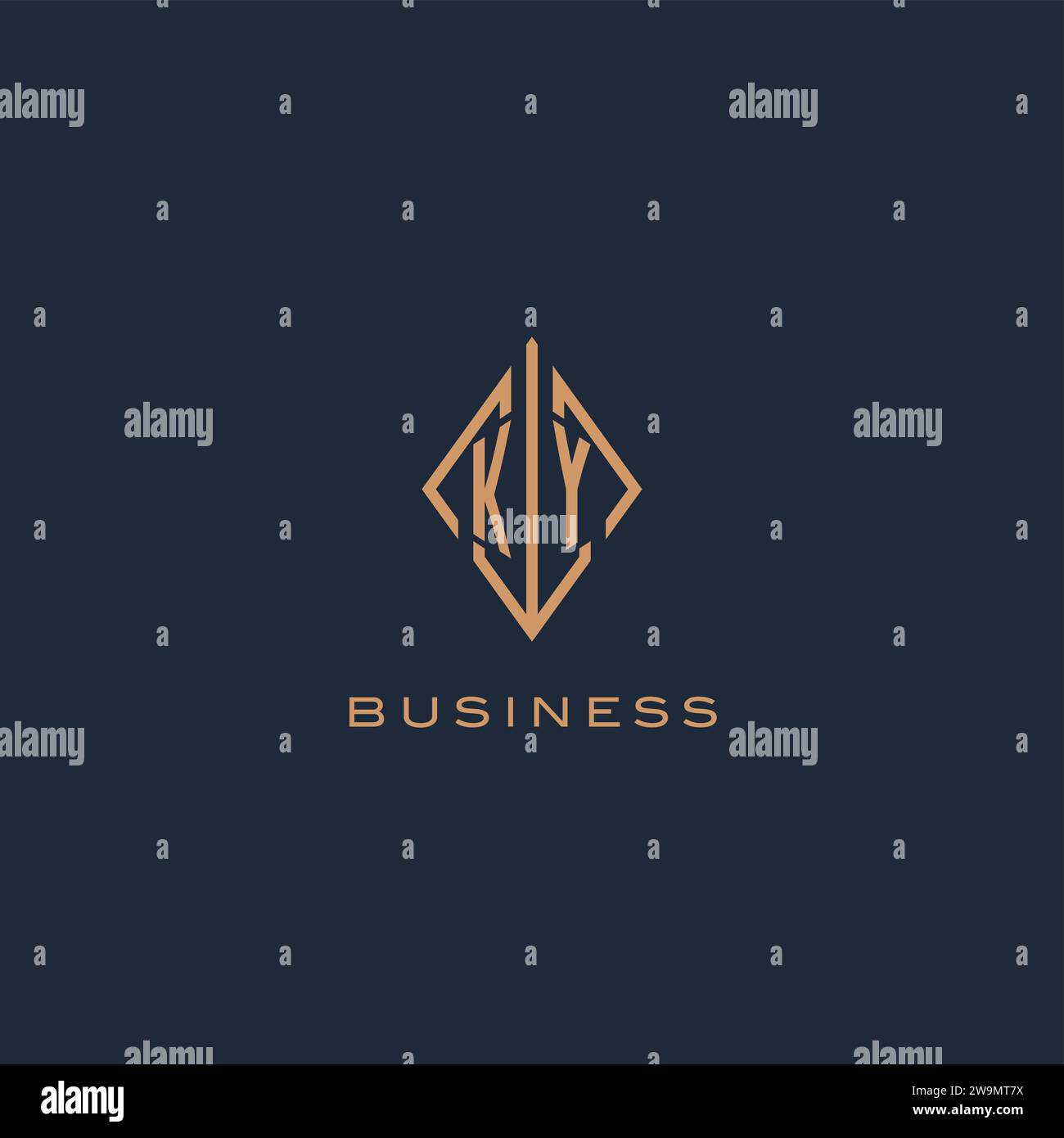 Monogram KY logo with diamond rhombus style, Luxury modern logo design ...