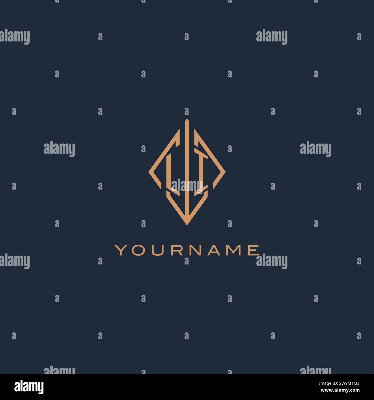 Monogram LI logo with diamond rhombus style, Luxury modern logo design ...